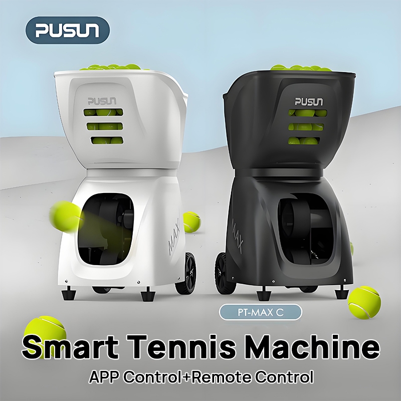 PUSUN PT-MAX C Tennis Ball Machine App and Remote Control 150+ Balls ...