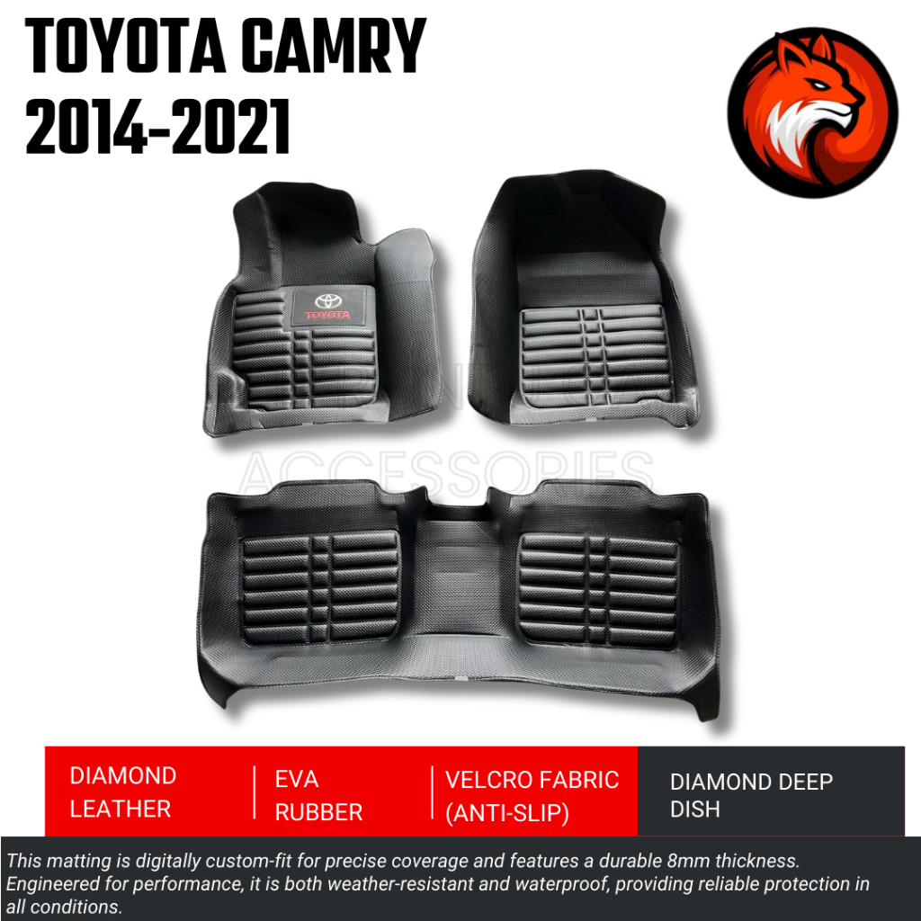 Toyota CAMRY 2014-2021 Updated Premium Diamond Deep Dish Car Matting ...