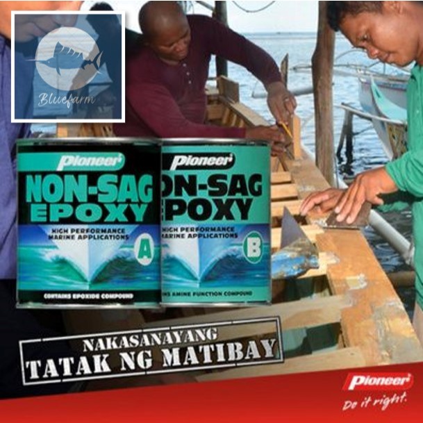 Pioneer Non-Sag Epoxy A&B – Marine, Construction Adhesive (1/2 Liter, 1 ...