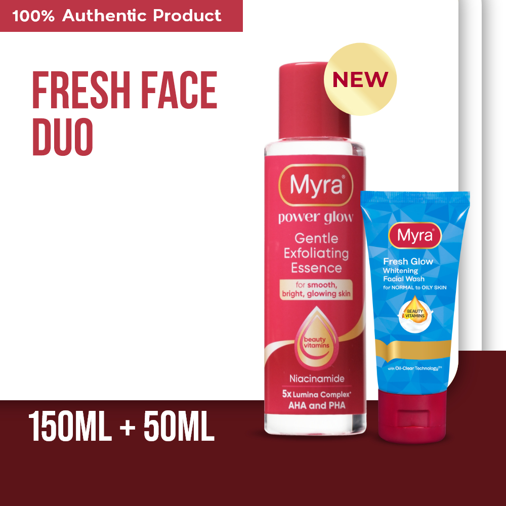 Myra Fresh Face Duo (Myra FreshGlow Whitening Facial Wash50ml + Myra ...