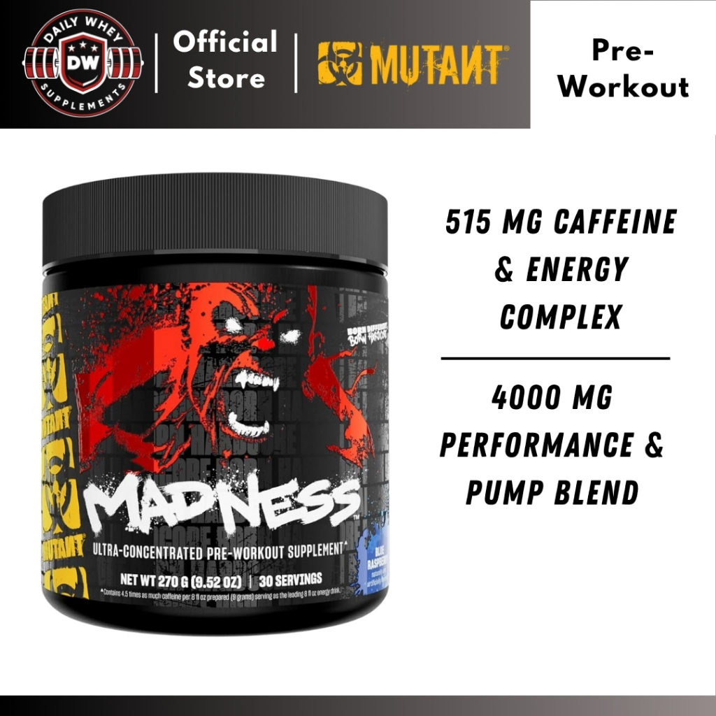 Mutant Madness Pre-Workout 30 Servings 515mg Caffeine & 4000mg ...