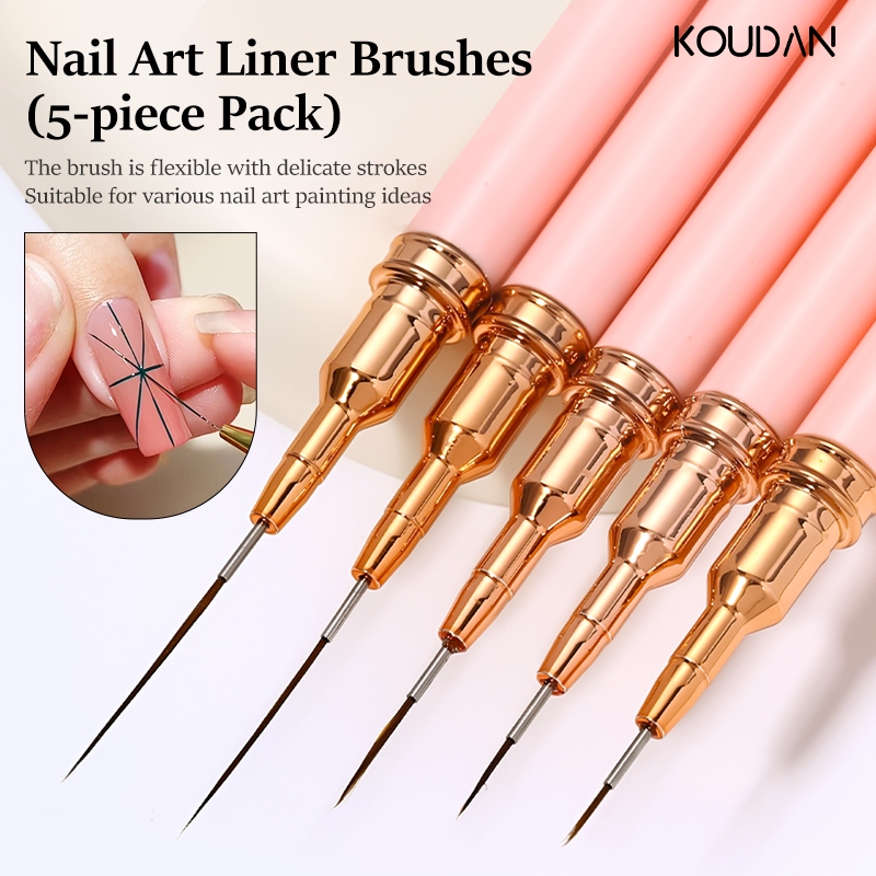 Nail Tool Manicure Nail Pen Brush Long Thread Pen 5PCS Set KOUDAN ...