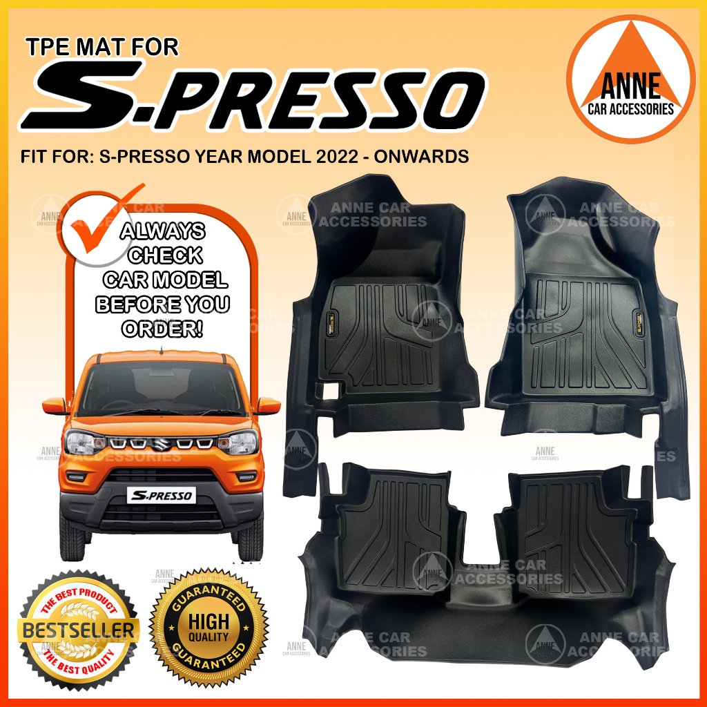 TPE Extended /5D Black Deep Dish Matting Suzuki S-Presso Spresso 2020 ...