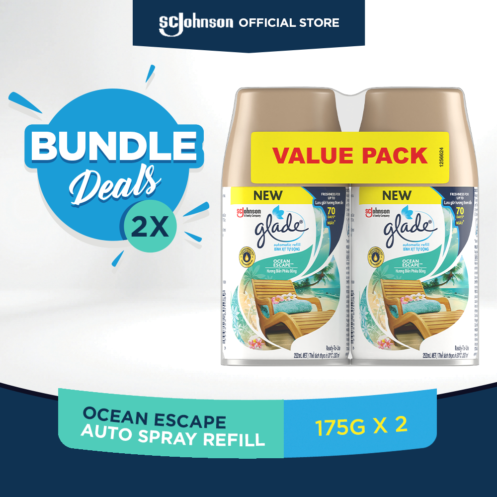 Glade Automatic Spray Refill - Ocean Escape Twin (175g x 2) | Shopee Philippines