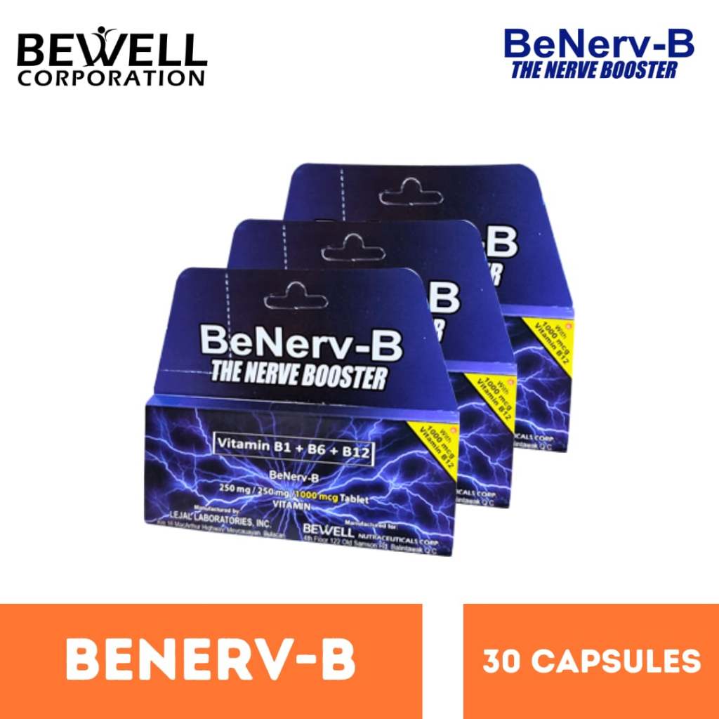 BeNerve-B Vitamin B1 + B6 + B12 3 flaps, 30 tablets | Shopee Philippines