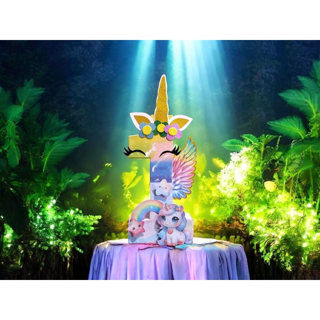 Unicorn theme 12 inches Letter and number standee | Shopee Philippines