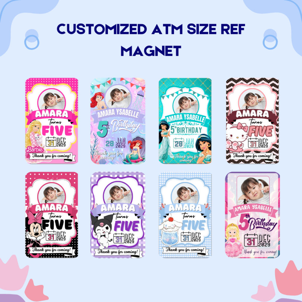 Customized/Personalized ATM Size Ref Magnets | free layout and ...