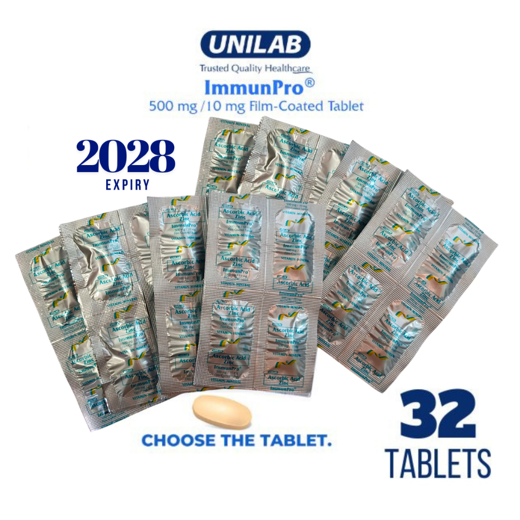 Unilab Immunpro Ascorbic Acid Zinc 32 Tablets | Shopee Philippines