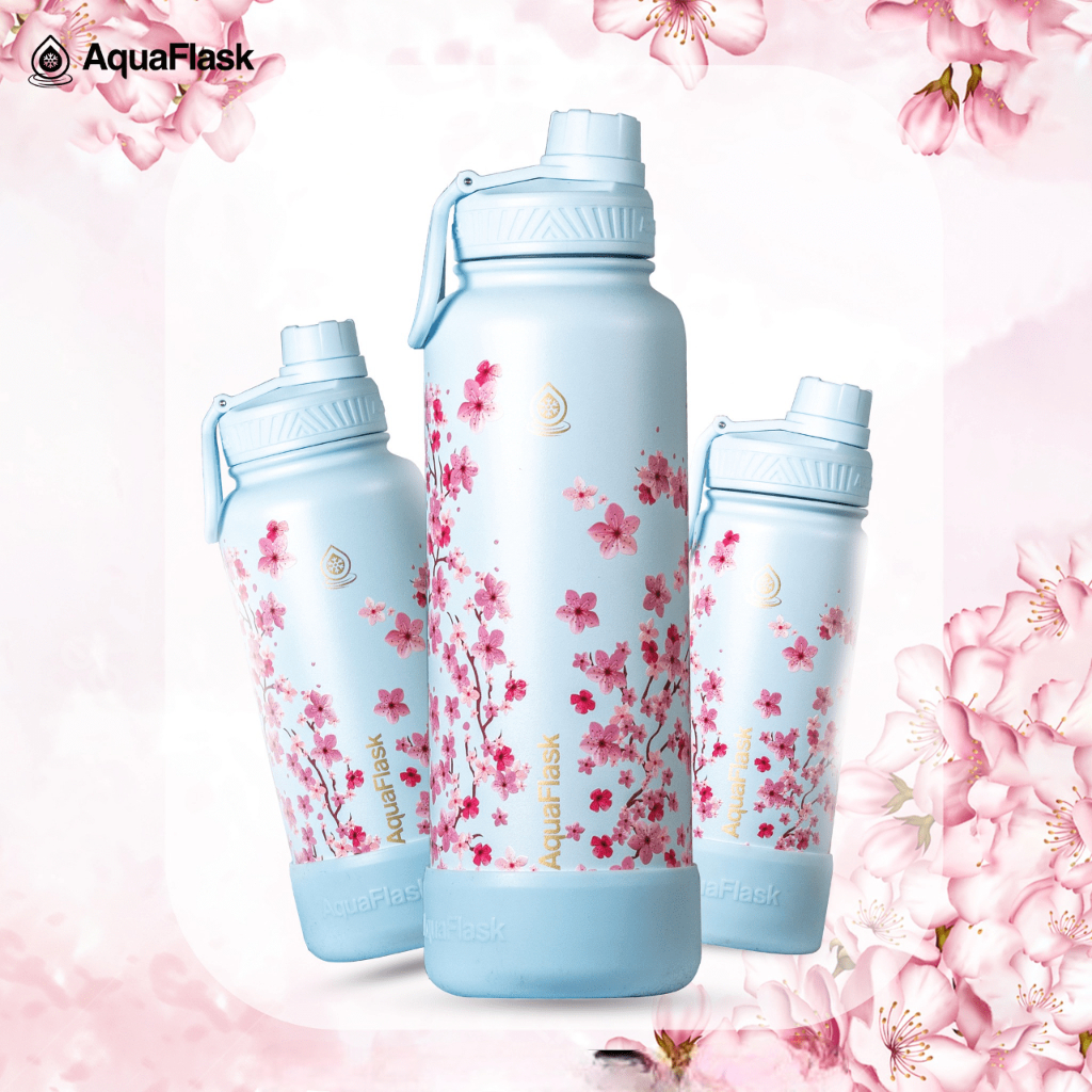 Aquaflask 22oz/32oz/40oz Sakura Series Stainless Steel with Accessories ...