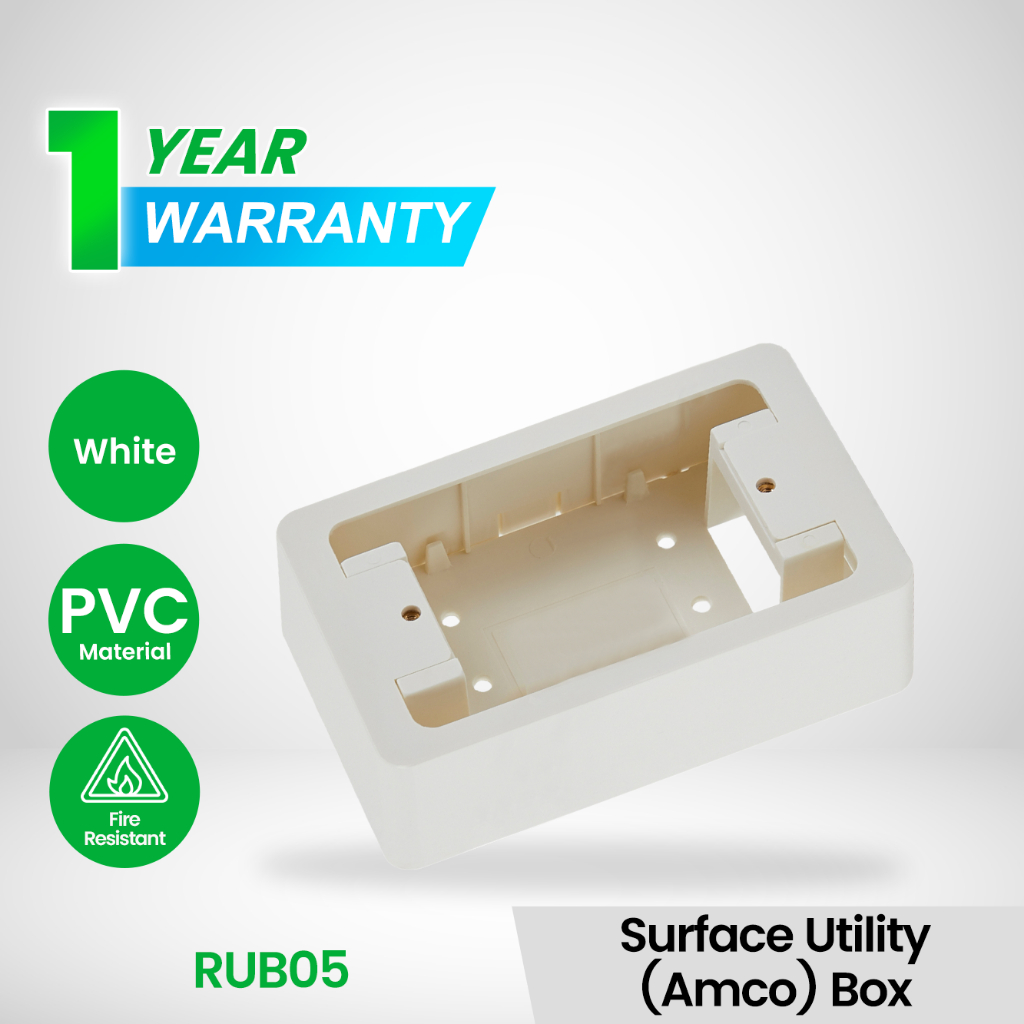 Surface Utility/Amco Box for Outlet and Switches White Fire Resistant ...