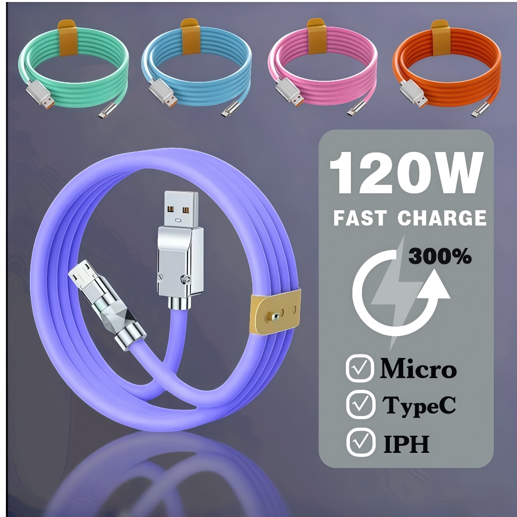 120W Original Quick Charge Micro USB Silicone Liquid Metal 6A Fast ...