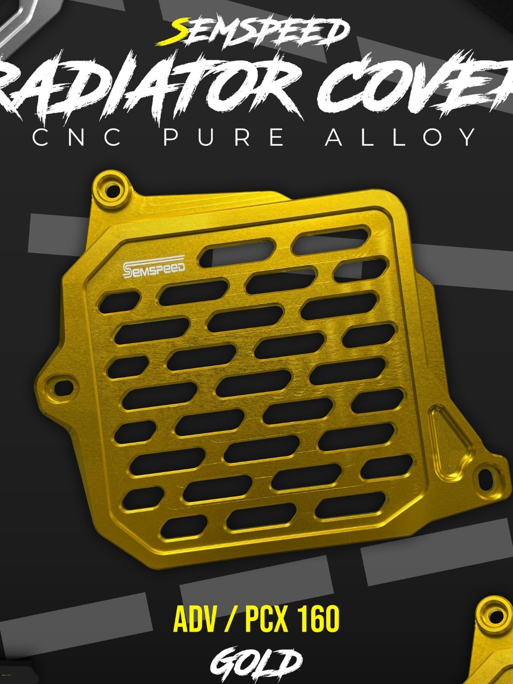 MIOLS1 BRAND NEW 𝗦𝗘𝗠𝗦𝗣𝗘𝗘𝗗 𝗥𝗔𝗗𝗜𝗔𝗧𝗢𝗥 𝗖𝗢𝗩𝗘𝗥 CNC PURE ALLOY / ADV / PCX 160 ...