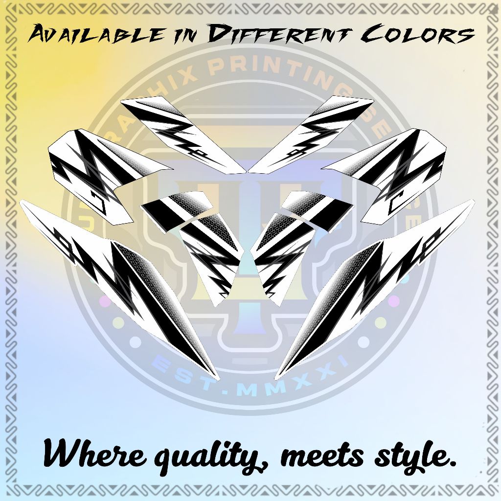 HONDA CLICK 125i V3 / V4 NEW LIGHTNING STRIKE DECALS WHITE SERIES ...