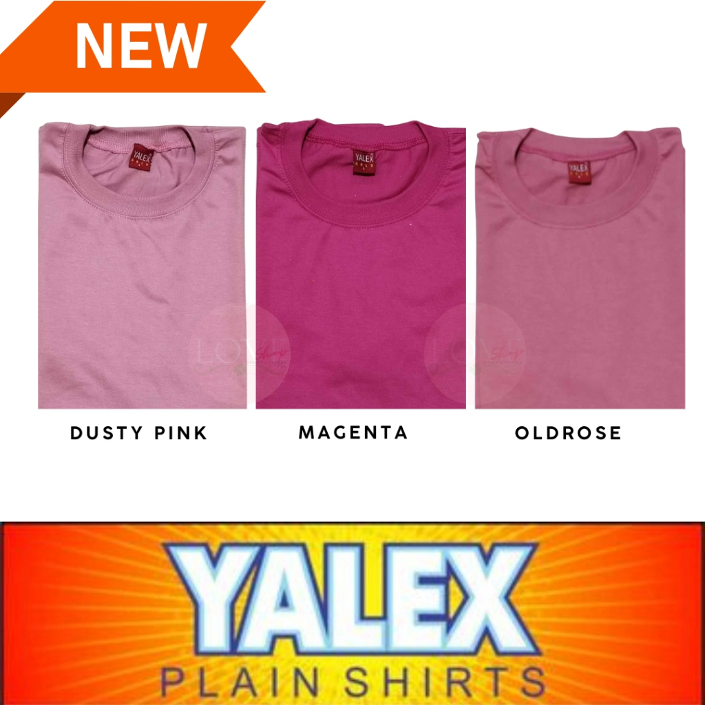 YALEX COLORED TSHIRT FOR ADULTS (MAGENTA,OLDROSE,DUSTY PINK) | Shopee ...
