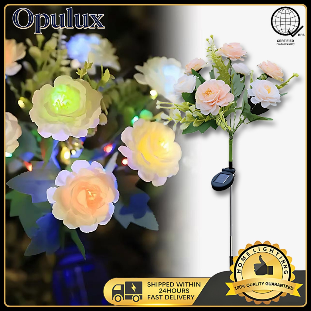 Solar Light Outdoor Waterproof Hibiscus Flower LED Lawn Lamp For ...