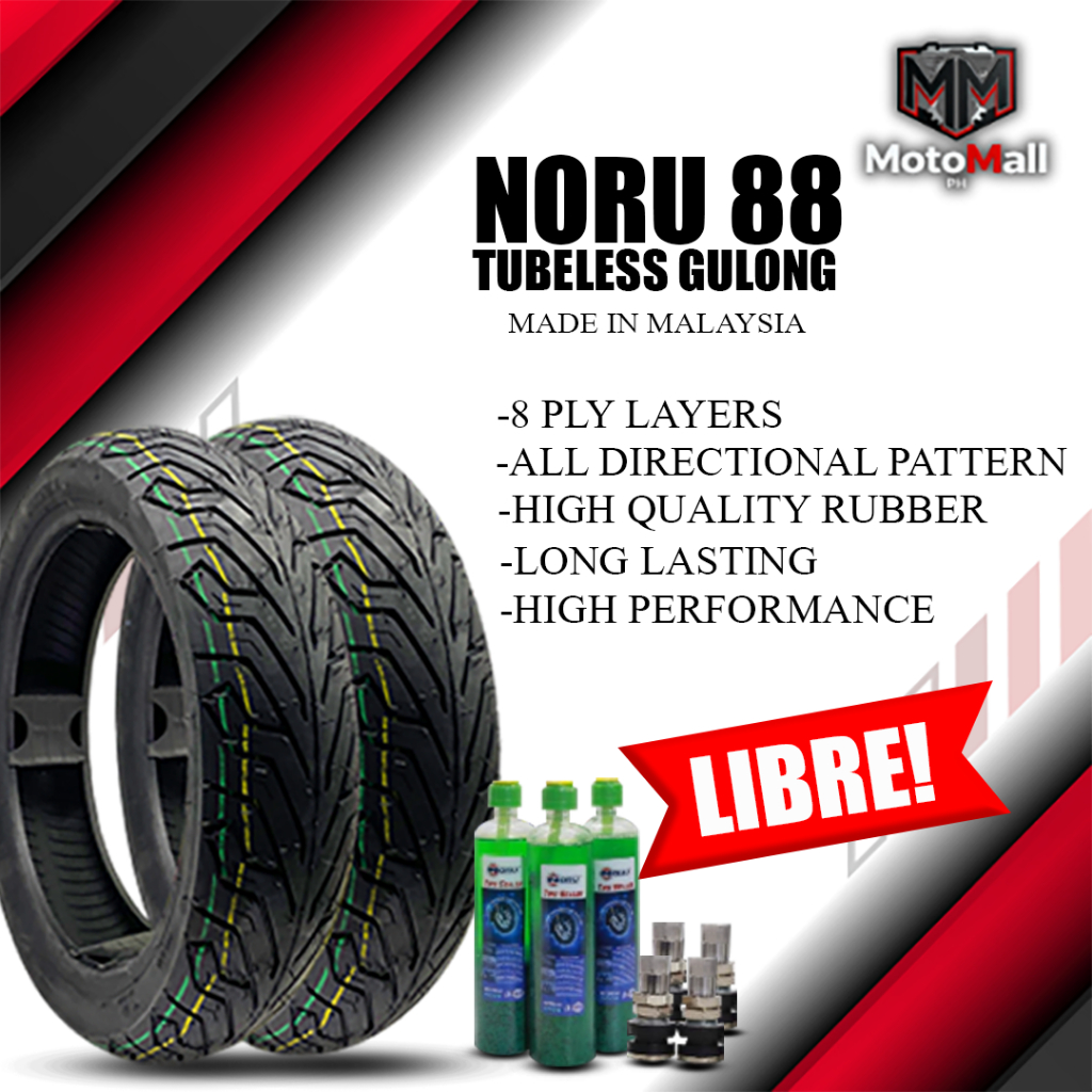 NORU TUBLESS MOTOR GULONG, 8 PLY LAYERS, ALL DIRECTIONAL PATTERN ...