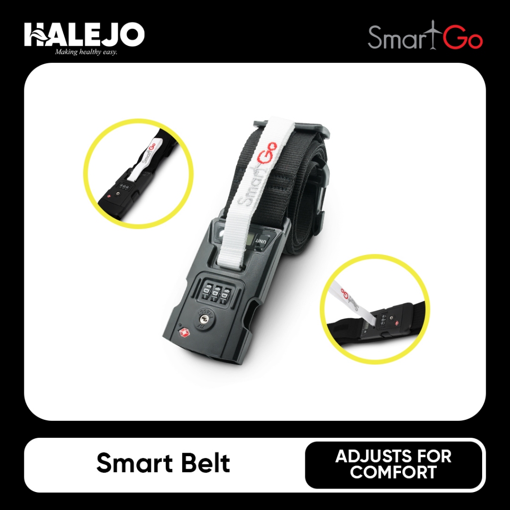 Smart GO Smart Belt Black — Luggage Strap + Digital Scale + Lock ...