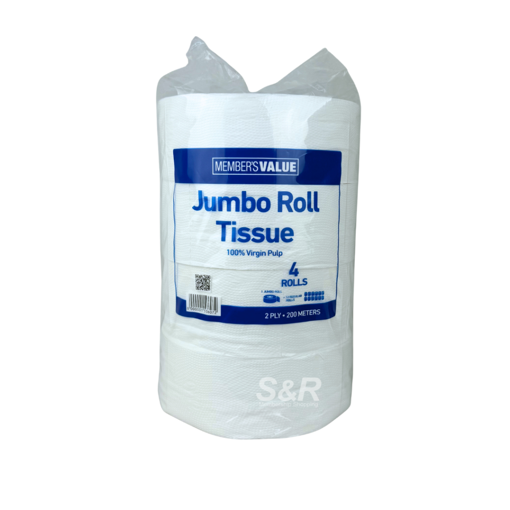 Member's Value Jumbo Roll Tissue 4 pieces | Shopee Philippines