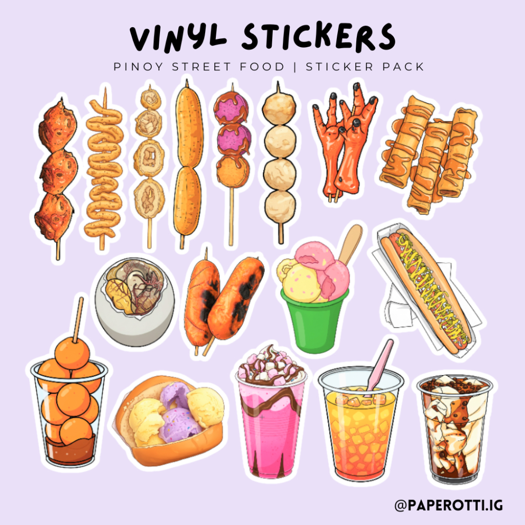Pinoy Street Food Sticker Pack | Sold Per Pack | Waterproof Vinyl ...