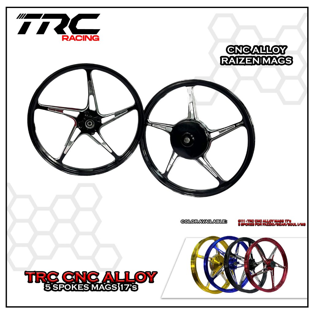 TRC CNC Mags Raizen 5 Spokes (1.4 F x 1.4 R x 17) for FAZZIO/GEAR/SOUL ...