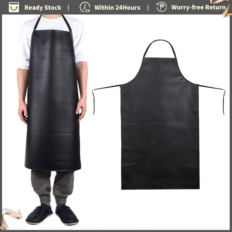100/110CM Waterproof Thickened Leather Apron Black Unisex Kitchen And ...