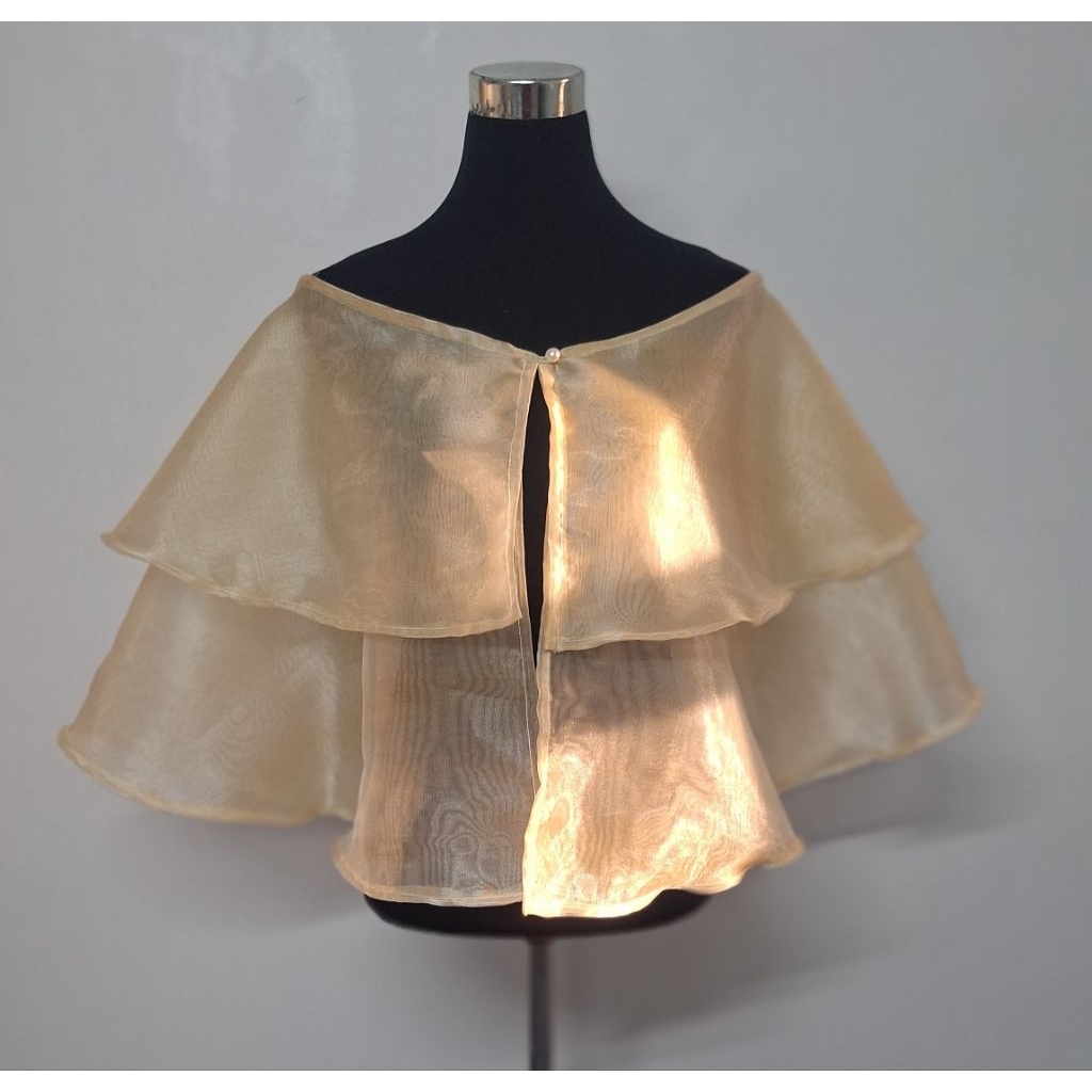 Filipiniana alampay top off shoulder with botton Fabric pinya organza ...