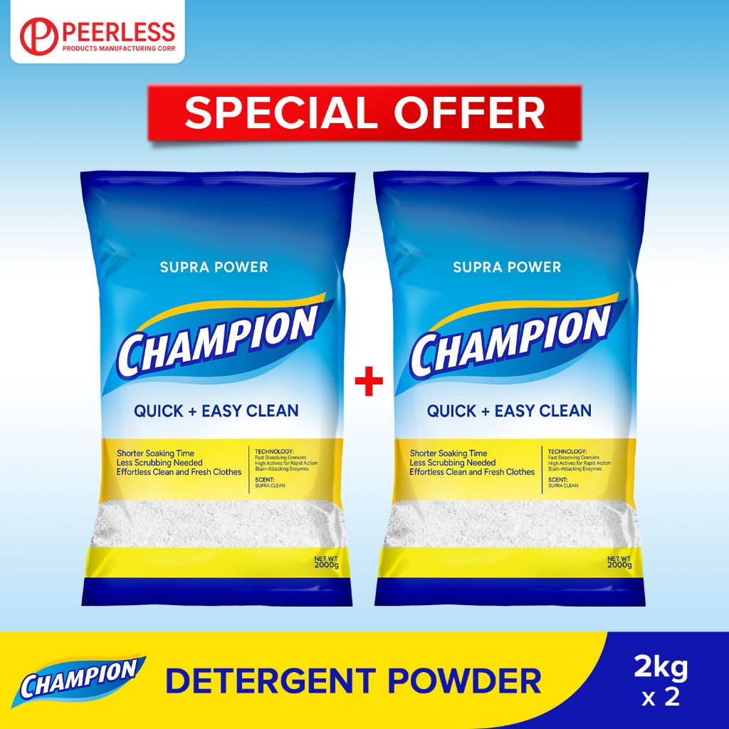 Champion Supra Clean Original (Quick + Easy Clean) 2x2KG Special Offer ...