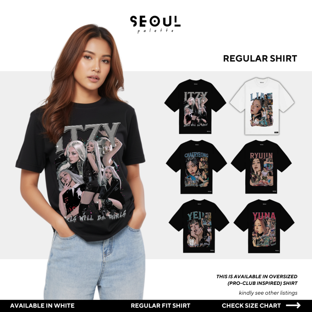 ITZY 𝗥𝗘𝗚𝗨𝗟𝗔𝗥 𝗦𝗛𝗜𝗥𝗧 KPop Tshirt Itzy Shirt Ryujin Lia Yeji Chaeryeong ...