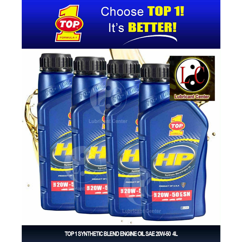 Top 1 HP 20w-50 Synthetic Blend Engine Oil 4 Liters | Shopee Philippines