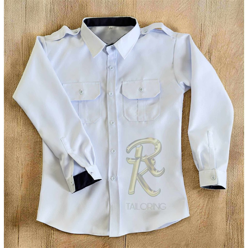 Security Guard Long Sleeve Uniform Plain White | Shopee Philippines