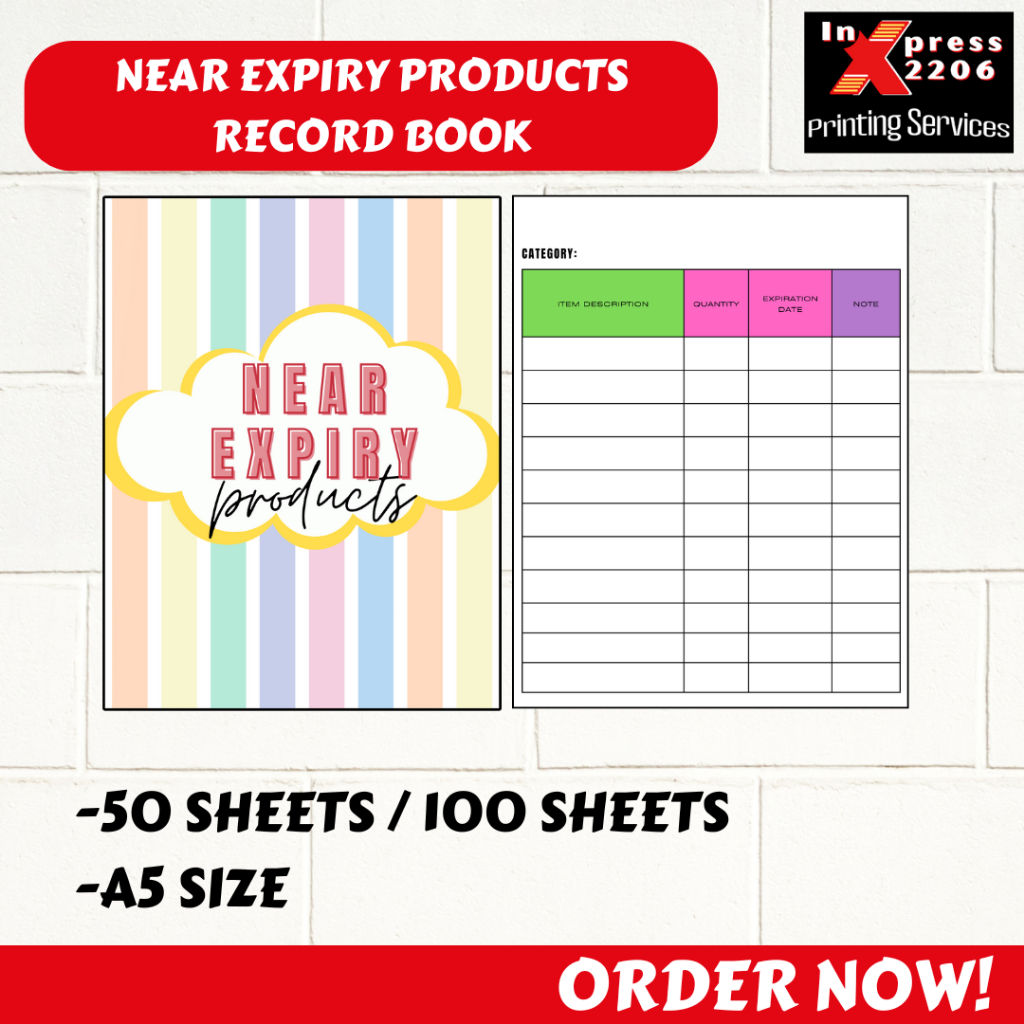 NEAR EXPIRY PRODUCTS RECORD BOOK TRACKER NOTEBOOK | Shopee Philippines