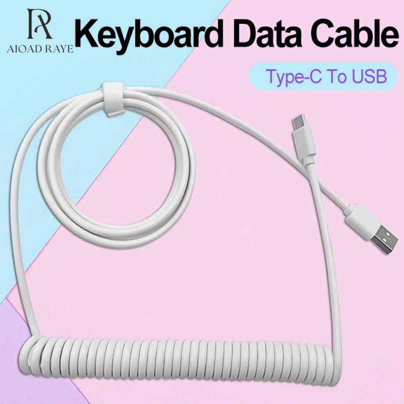 Integrated Keyboard Cable USB Type C Coiled Data Charging Suitable For ...