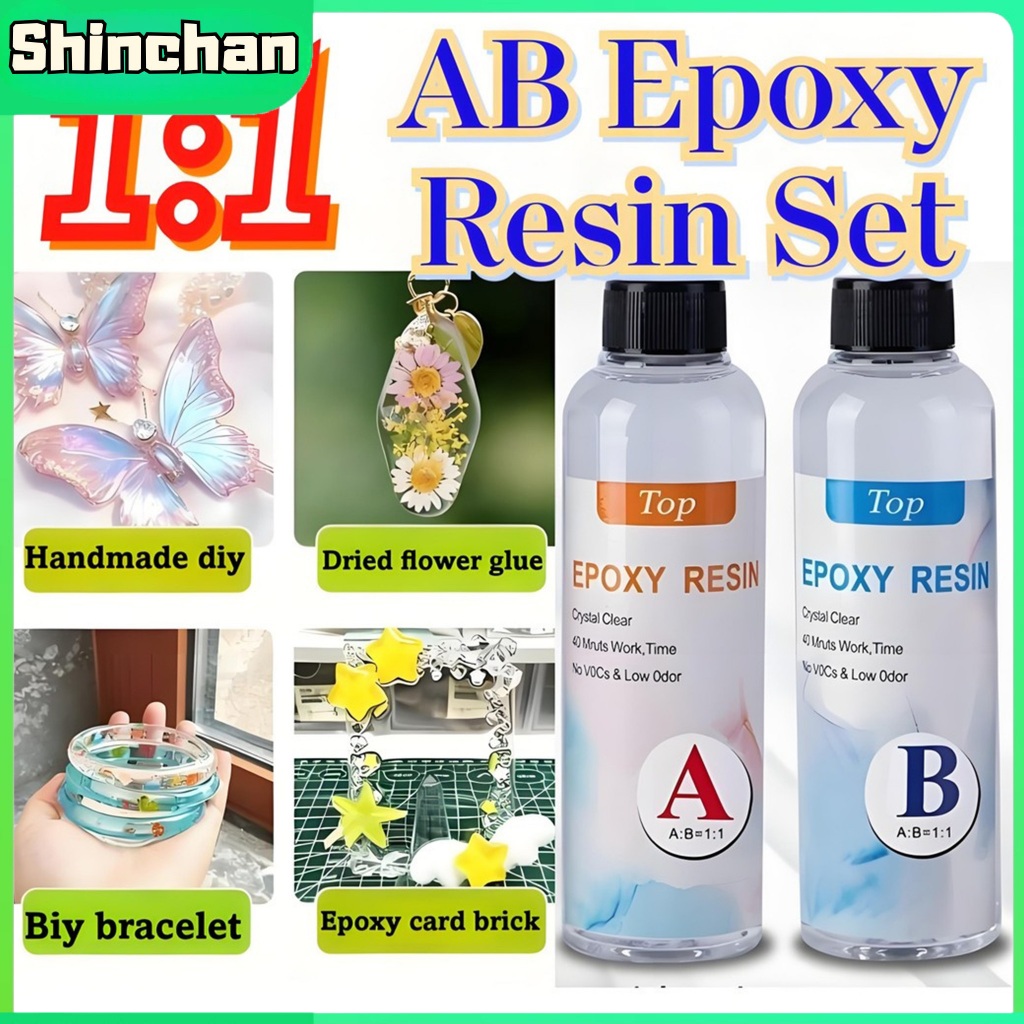1:1 Ratio Epoxy Resin Crystal Clear Kit for Art Jewelry Crafts Coating ...