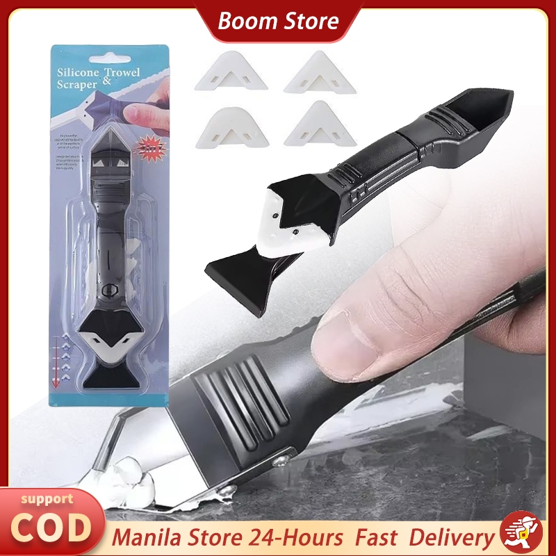 5 In 1 Silicone Sealant Scraper Caulk Finisher Glass Glue Angle Scraper ...