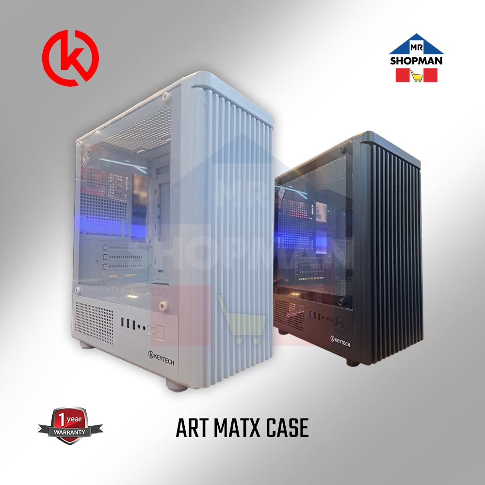 Keytech ART Black | White Tempered MATX Desktop PC Case | Shopee ...