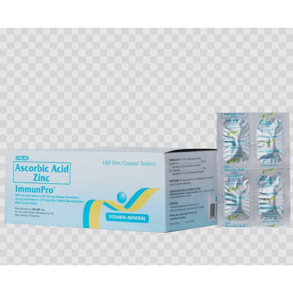 Immunpro Sodium Ascorbic Acid Zinc 100 tablets with seal | Shopee ...
