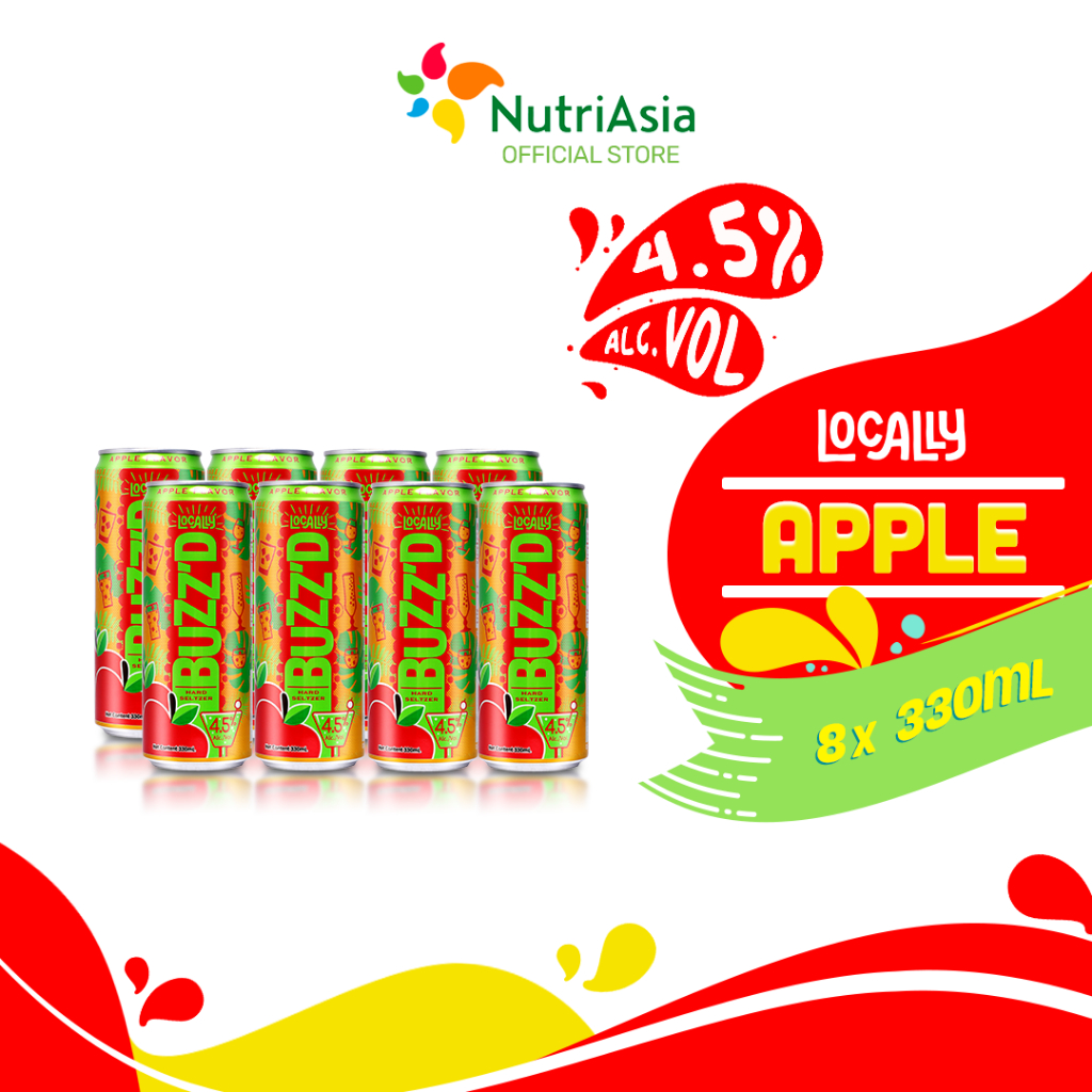 Locally Buzz'd Apple Flavor 330ml Bundle of 8 | Shopee Philippines