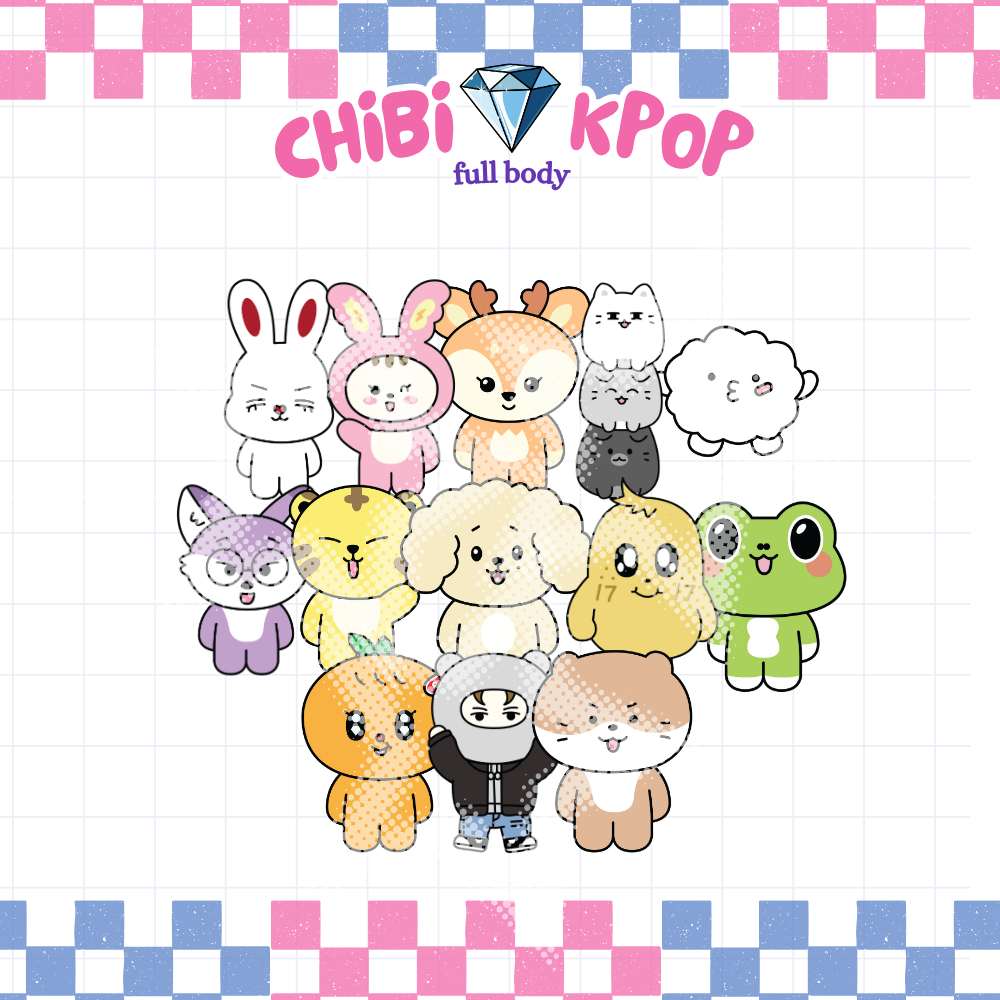 Chibi Idol Full Body Stickers – 13 Boys Inspired Collection (Waterproof ...