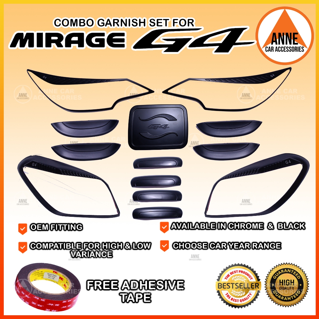 Garnish Cover Set for Mitsubishi Mirage G4 Sedan 2022 2023 2024 2025 ...
