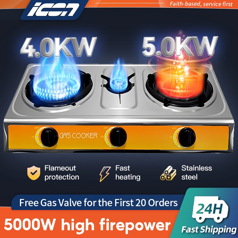 Double-Burner Tabletop Infrared Gas Stove Mini Camping Single-Burner ...