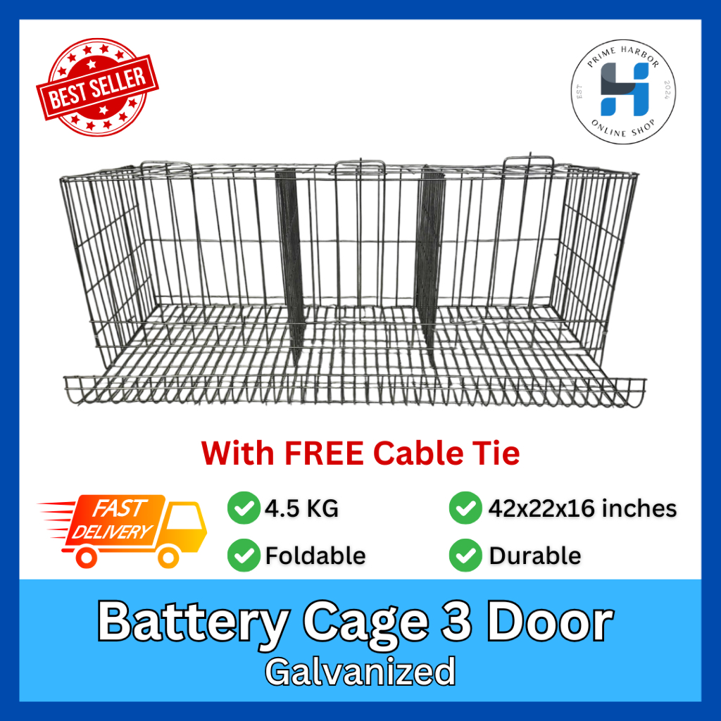 Galvanized Battery Cage 3 Door / RTL / 5.2kg / Kulungan ng manok ...