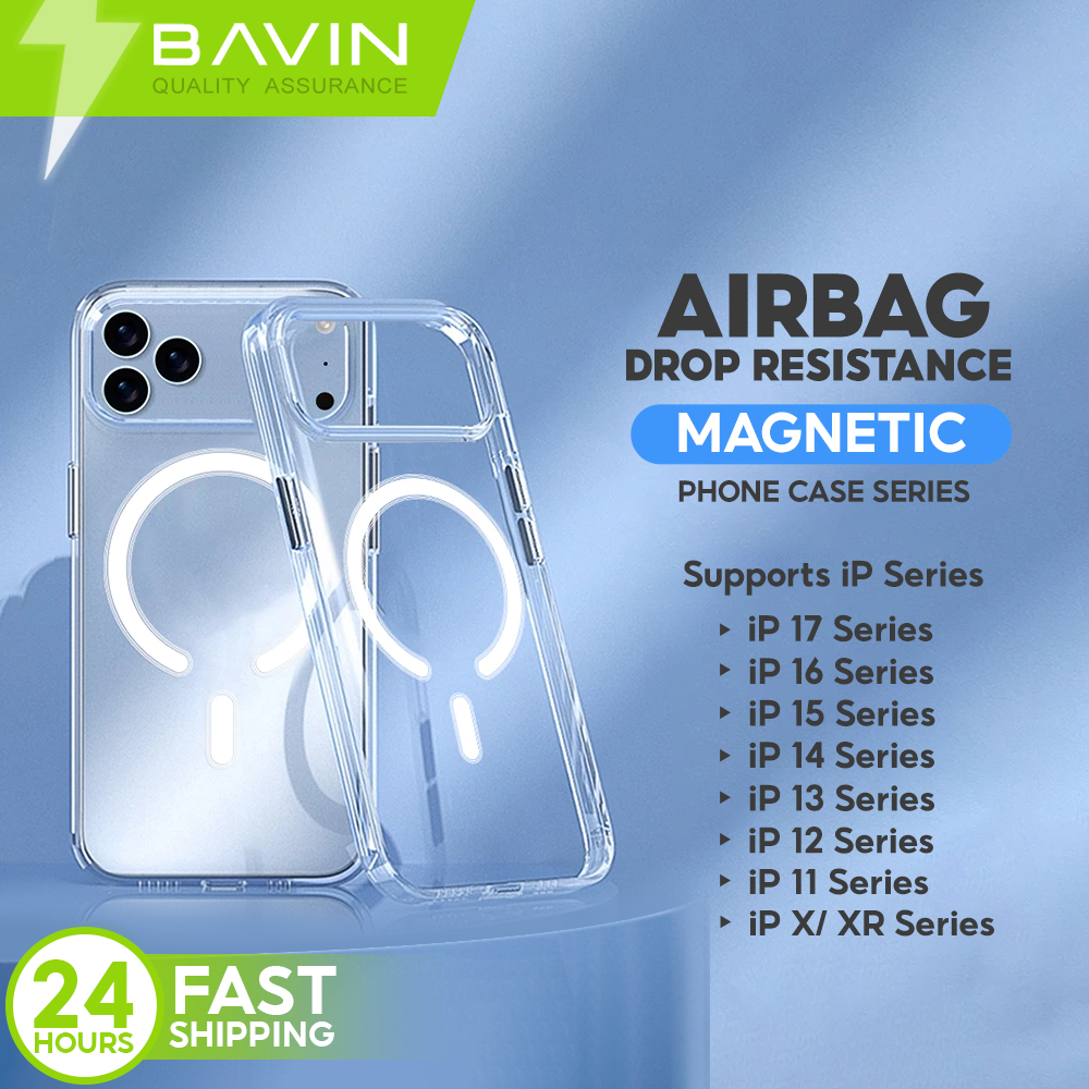BAVIN Magnetic Circle Clear Phone Case Cover for iP X / XR / 11 / 12 ...