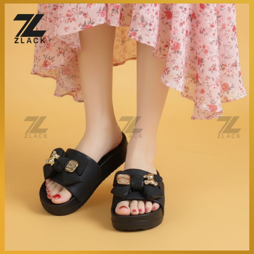 【𝐙𝐋𝐀𝐂𝐊】Closs Summer Casual Fashion Ribbon Design Thick Bottom Sandals ...