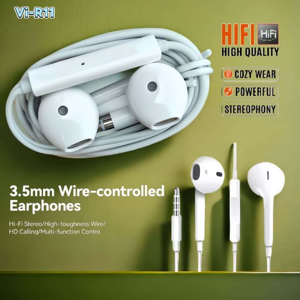 Vi Headset Aux Jack Strong Bass In-Ear Universal Earphones Headphone ...