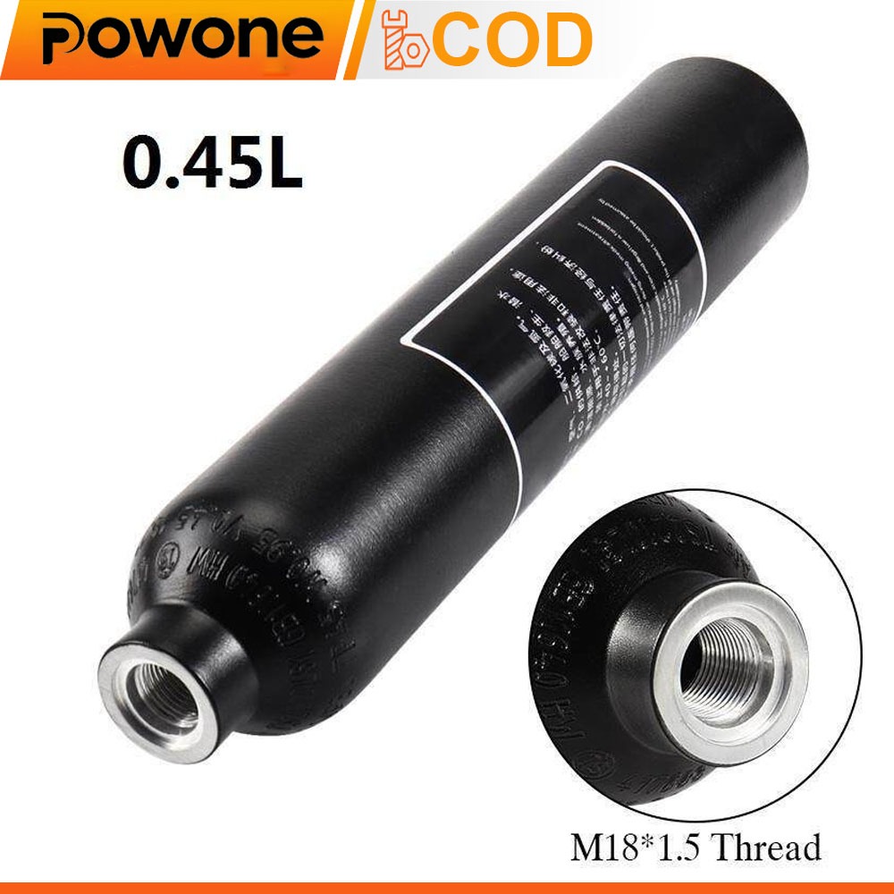 0.45 LIter PCP Cylinder M18x1.5 Aluminum Tank PCP Air Cyclinder Bottle ...