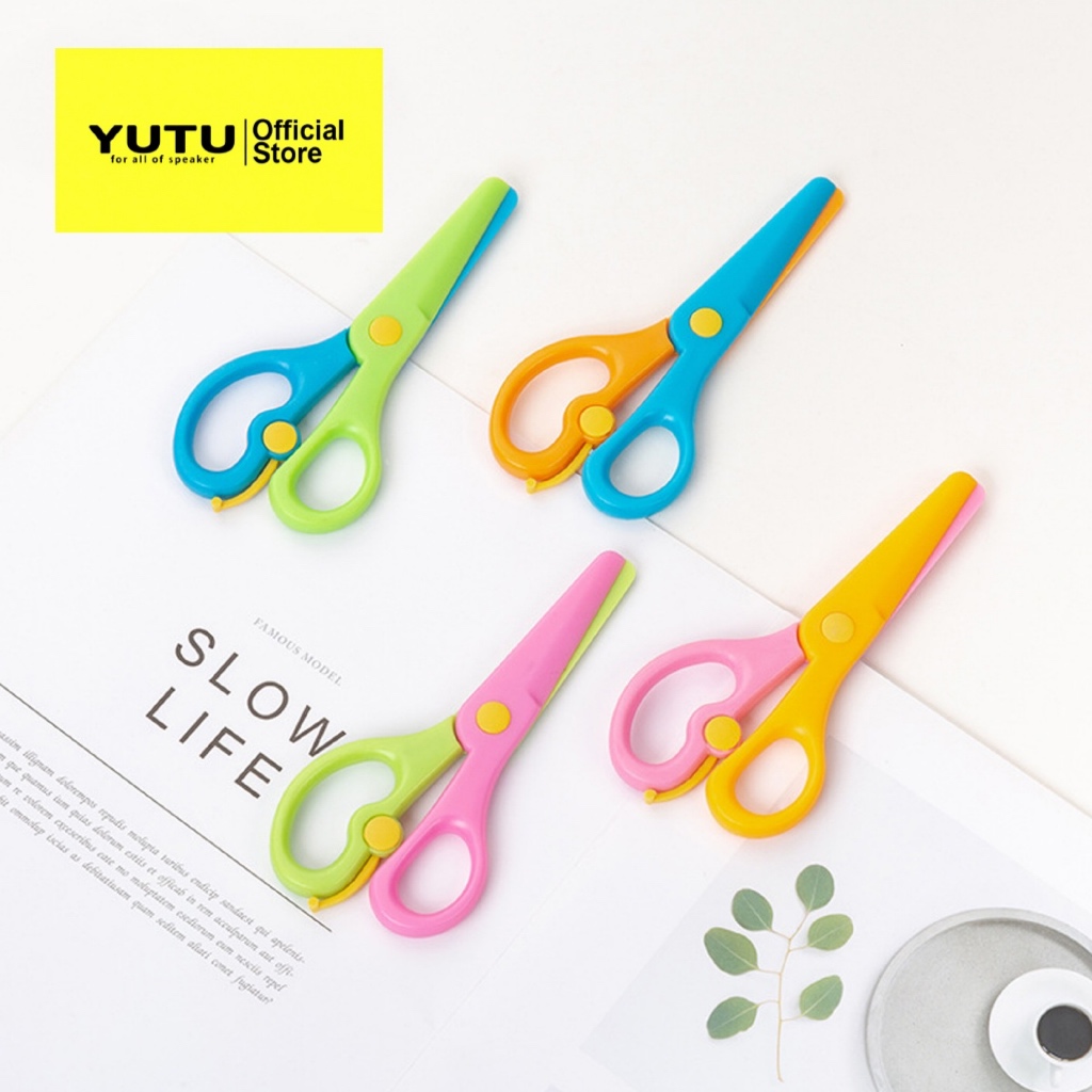 YUTU 20pcs Plastic Safety Scissor Round-headed Student Kid Craft DIY ...