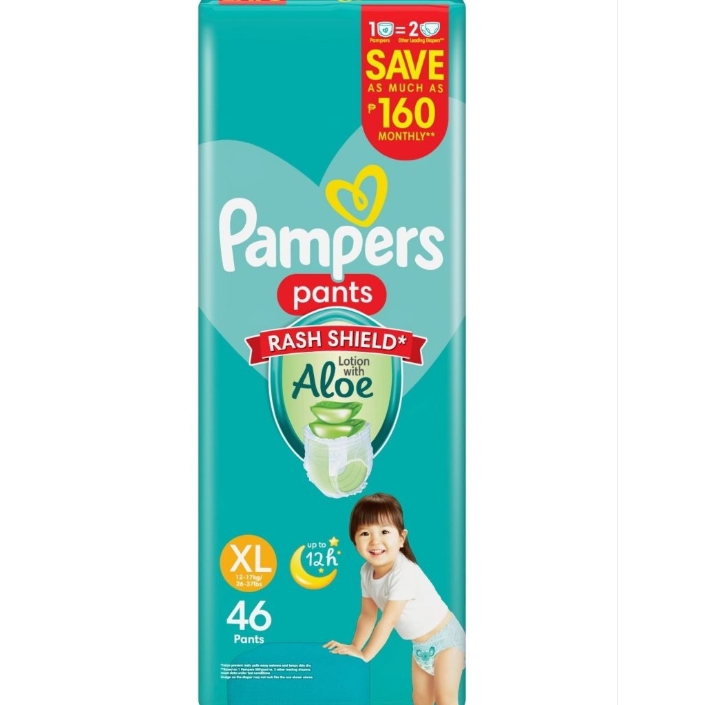 Pampers pants rash shield lotion with aloe vera XL 46 pants | Shopee ...