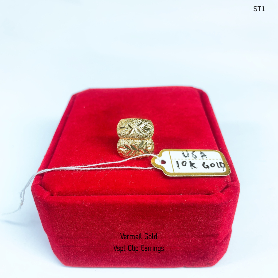 Ongpin Mnl Authentic USA 10K Gold Vermeil STUD Earrings Non Tarnish ...