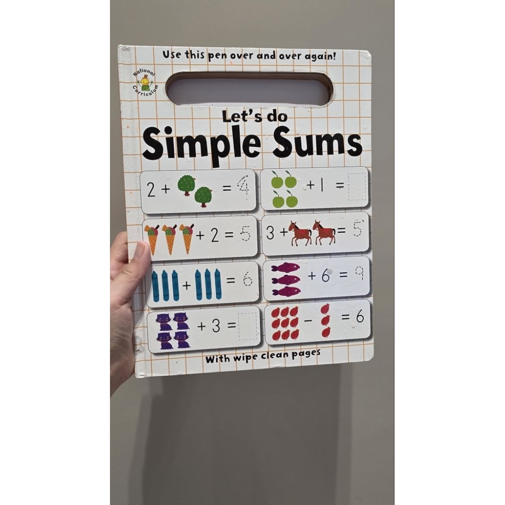 Math Simple Sum book (Write and wipe, reusable) | Shopee Philippines