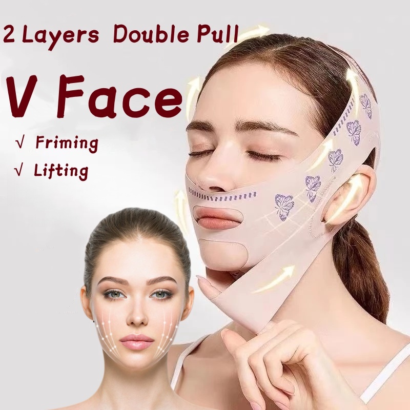 2 Layers Face Slimming Mask Lifting Reduce Double Chin Wrinkle V Face ...